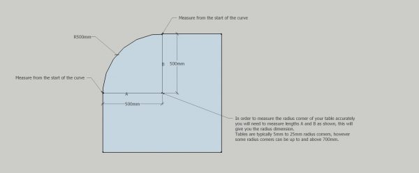 How to measure a radius corner